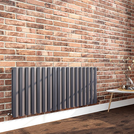 Milan 600 x 1364 Horizontal Anthracite Double Panel Radiator ...