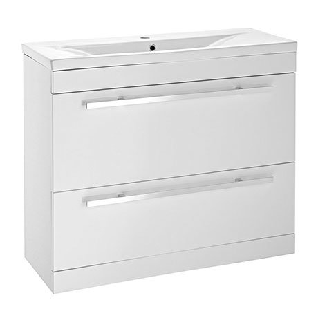 Nova 1000mm Mid-Edge Basin High Gloss White Vanity Unit | Victorian ...