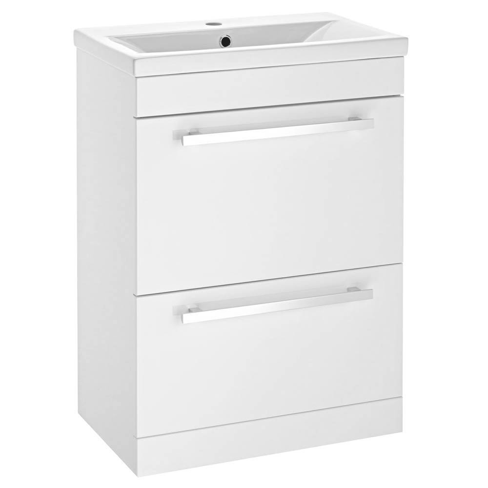 Nova 600mm Mid-Edge Basin High Gloss White Vanity Unit | Victorian ...