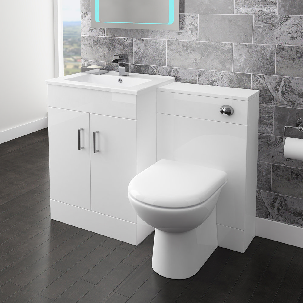 Nova 500mm BTW Toilet Unit Inc. Cistern + Soft Close Seat (Depth 200mm ...