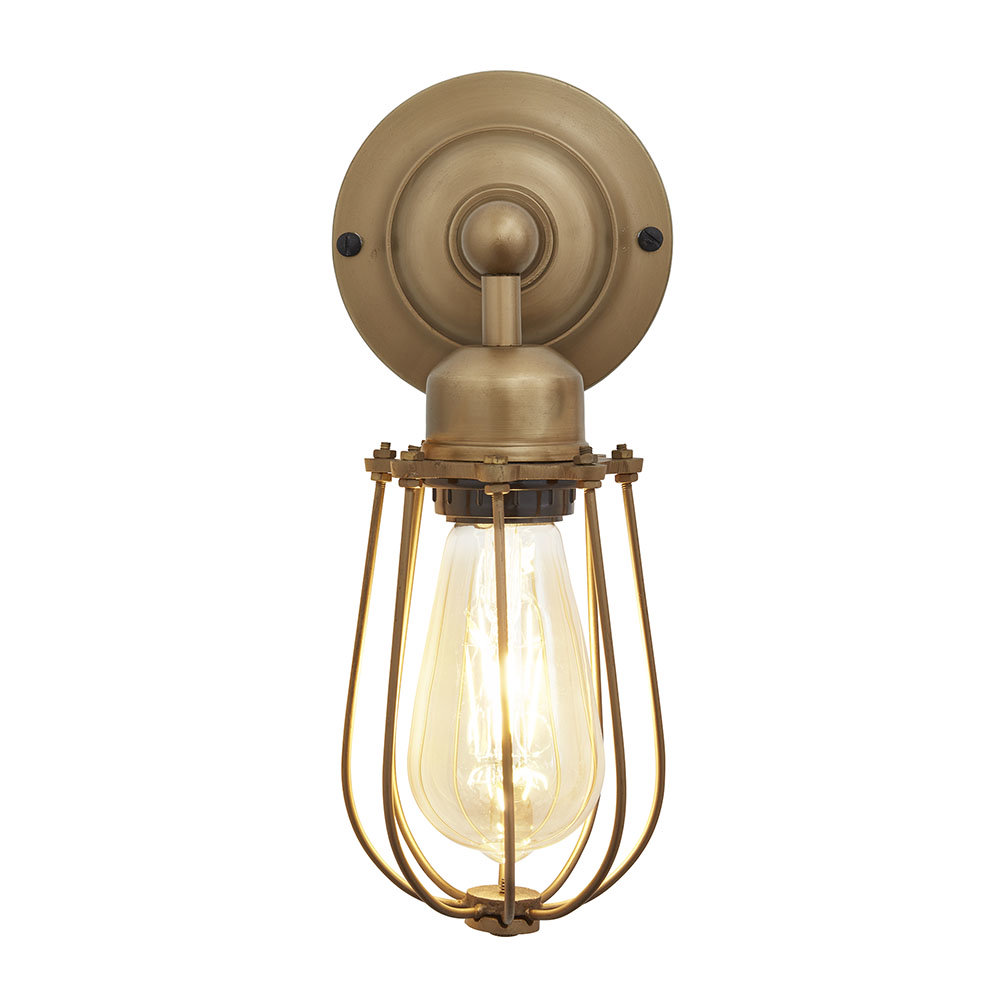 Industville Orlando 4" Wire Cage Wall Light - Brass - OR-WCWL4-B