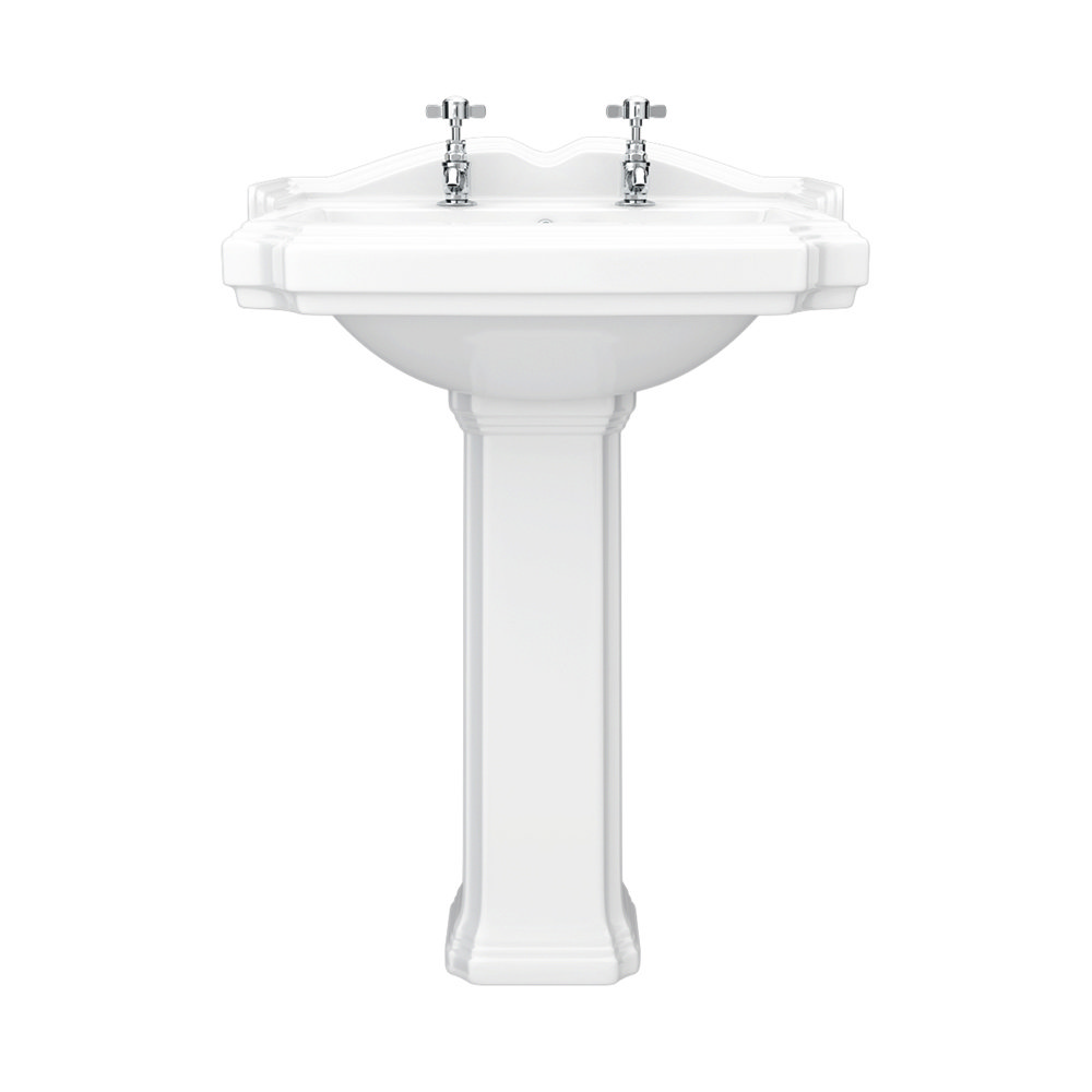Oxford Ceramic Traditional Basin & Pedestal Set at Victorian Plumbing UK