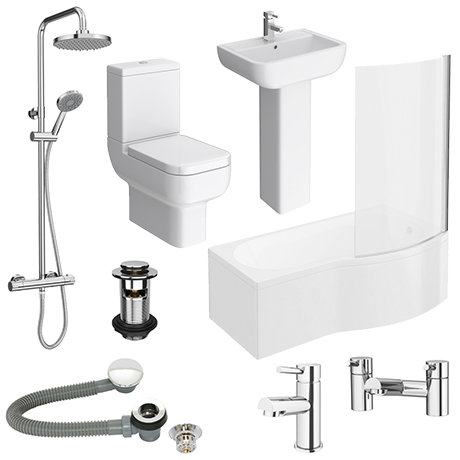 Pro 600 B-Shaped 1700 Complete Bathroom Package | Victorian Plumbing