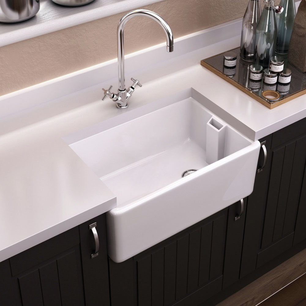 Period Bathroom Co. Belfast Ceramic Kitchen Sink - W610 x D457mm ... Period Bathroom Co. Belfast Ceramic Kitchen Sink - W610 x D457mm ...