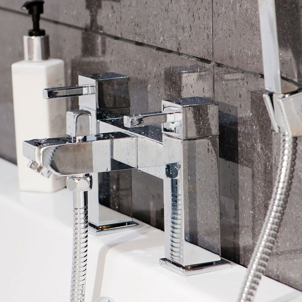 Prime Modern Basin and Bath Shower Mixer - Chrome at Victorian Plumbing UK