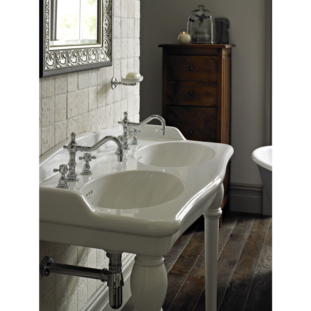 Heritage New Victoria 3TH Double Console Basin & Console Legs | Online