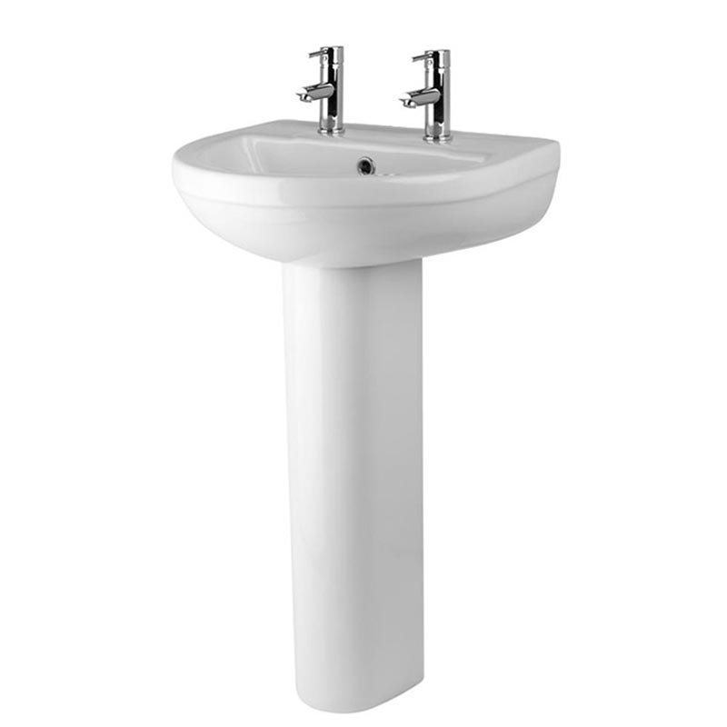 Premier Ivo Basin With Full Pedestal | 2 Tap Hole | Victorian Plumbing