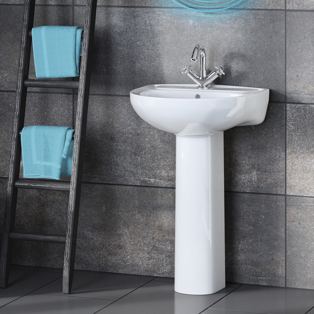 Nuie Lawton 550mm Basin With Full Pedestal | Victorian Plumbing