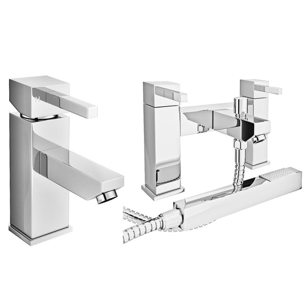 Prime Modern Basin and Bath Shower Mixer - Chrome at Victorian Plumbing UK