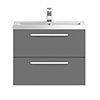 Hudson Reed 720mm Gloss Grey Modular Basin Vanity Unit | Victorian ...