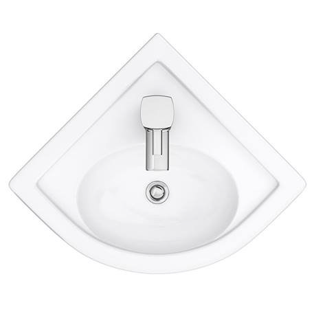 RAK Compact Corner Basin - 1 or 2 Tap Hole Option at Victorian Plumbing UK