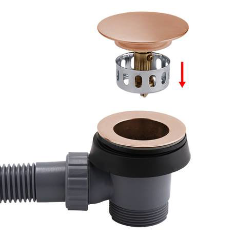 Arezzo Rose Gold Easy Clean Click Clack Bath Waste with Overflow ...