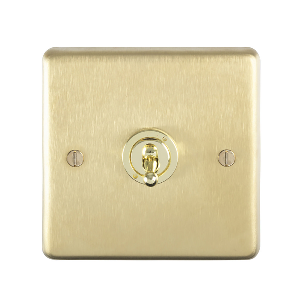 Revive Single Toggle Light Switch - Brushed Brass | Victorian Plumbing UK