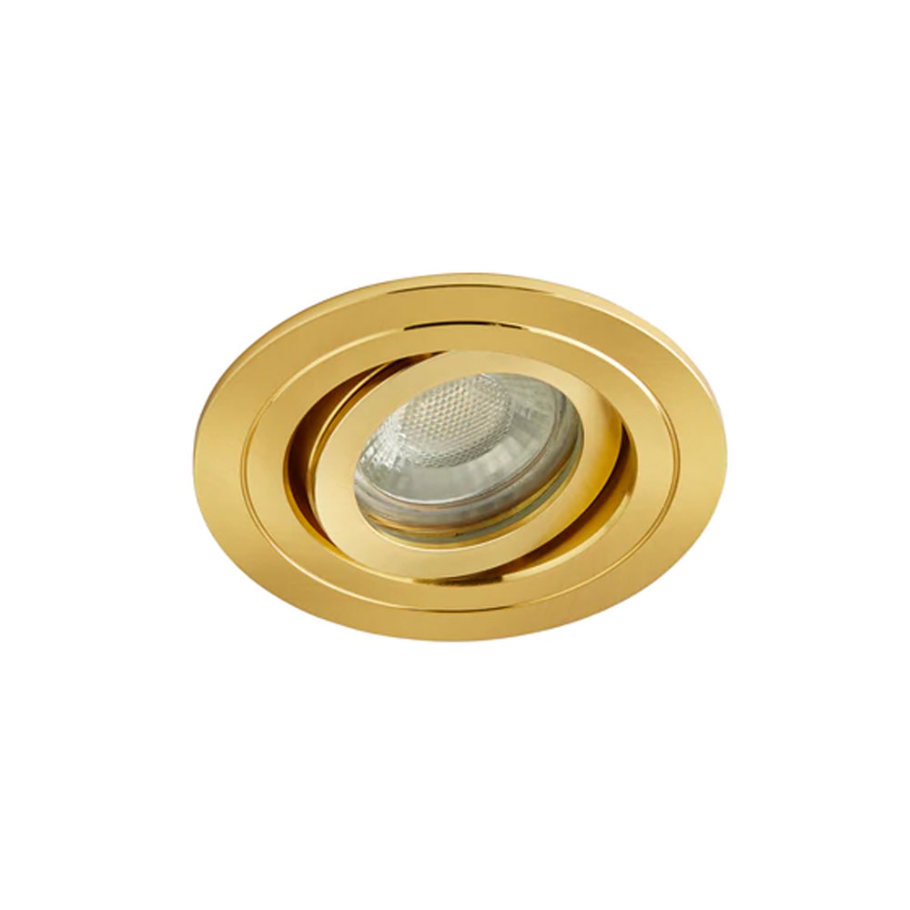 Revive IP65 Satin Brass Round Tiltable Bathroom Downlight
