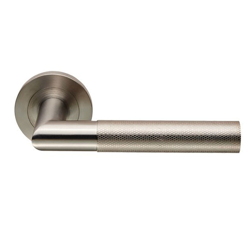 Revive Industrial Knurled Lever Door Handles - Satin Stainless Steel