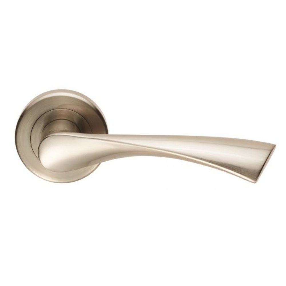 Revive Rise Curved Lever Door Handles - Satin Nickel