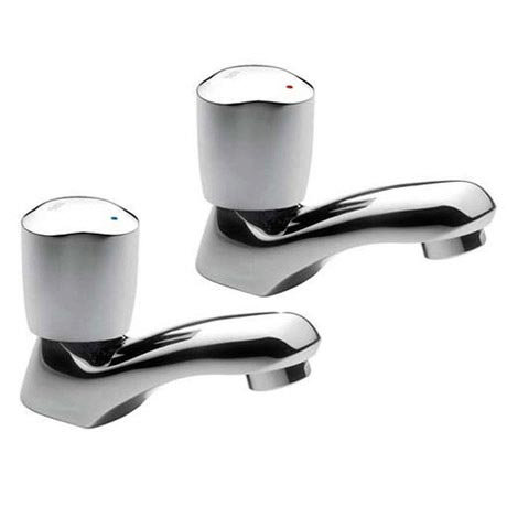 Roca Brava-N Chrome Basin Pillar Taps | Victorian Plumbing.co.uk
