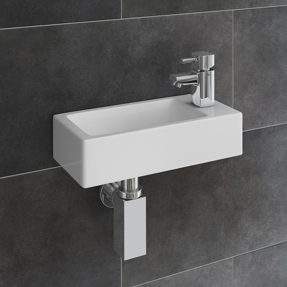 Rondo Wall Hung Small Cloakroom Basin Package | Victorian Plumbing UK