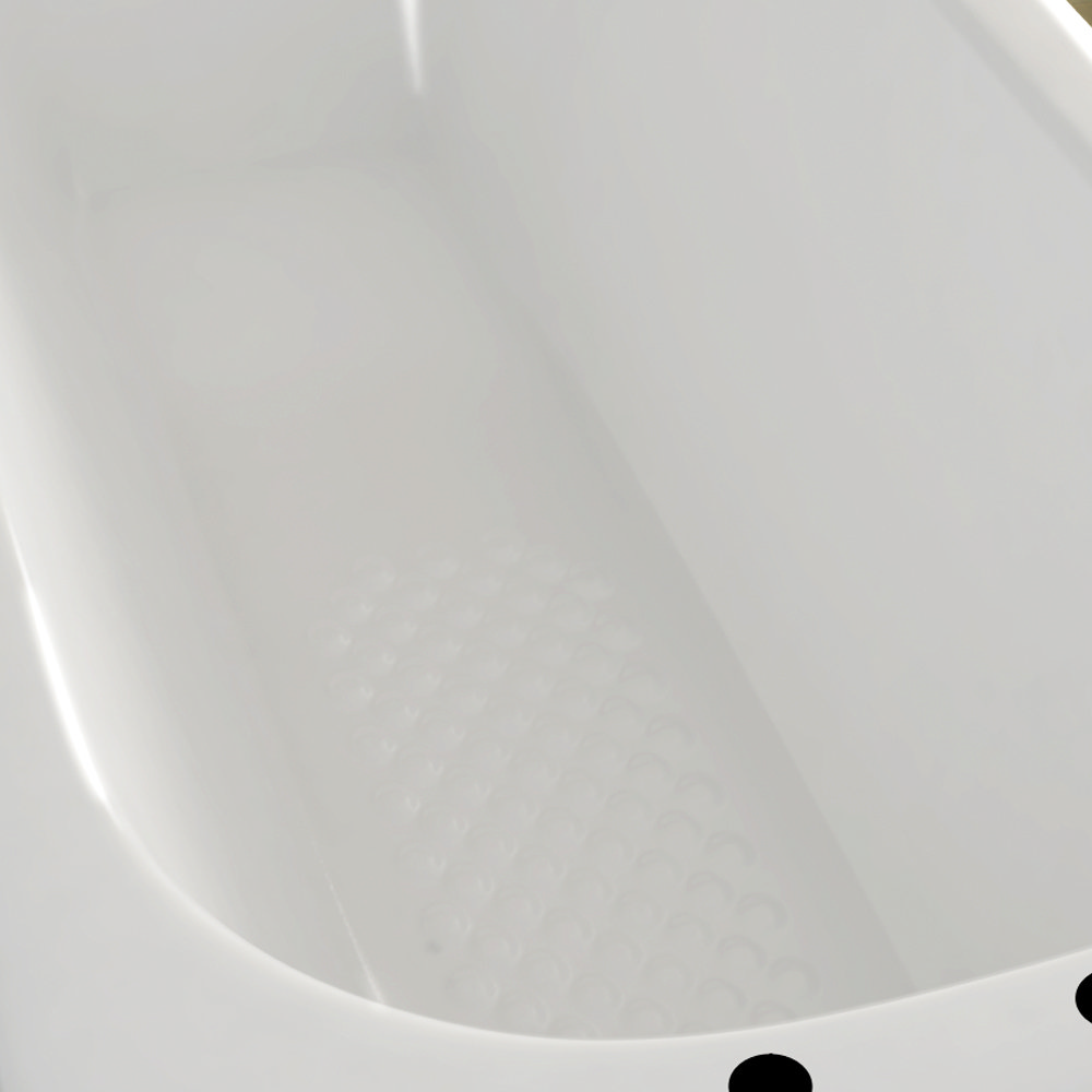 Aurora 1600 x 700mm 2TH Steel Enamel Bath with Grips + Anti Slip