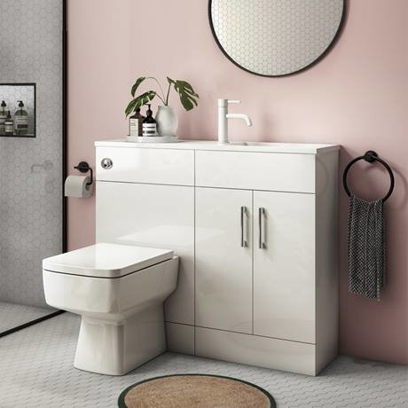 Slimline Combination Basin & Toilet Unit | White Gloss | Online Now