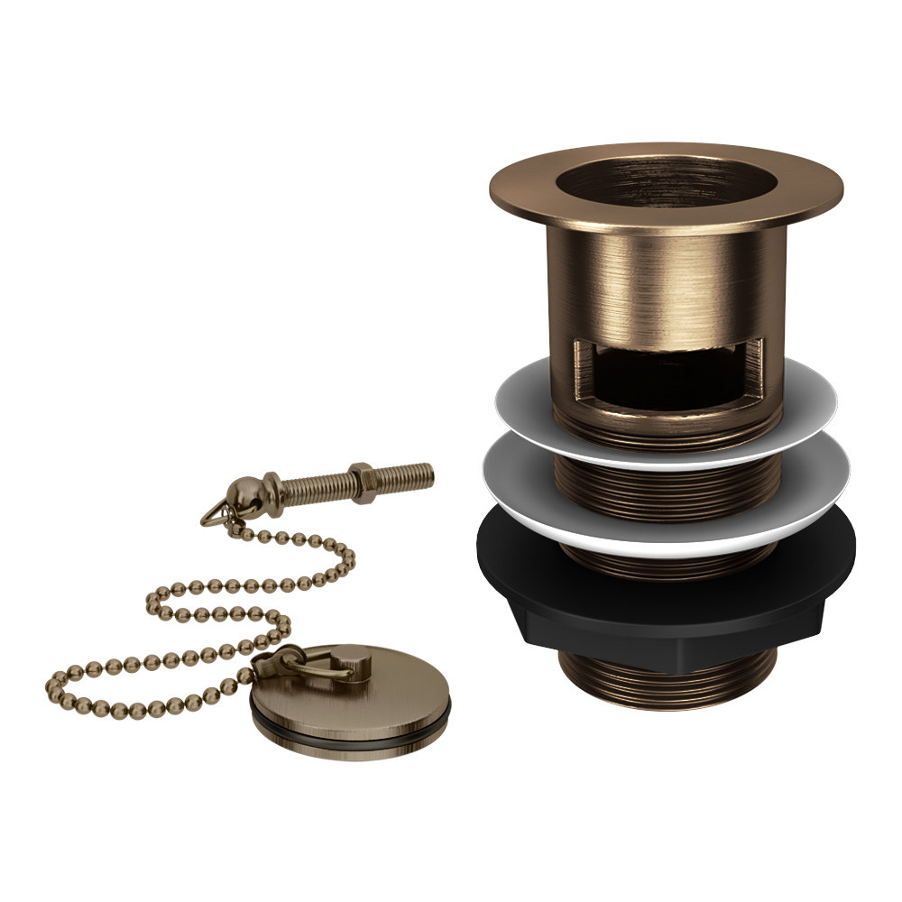 Chatsworth Antique Brass Slotted Basin Waste with Plug & Ball Chain ...