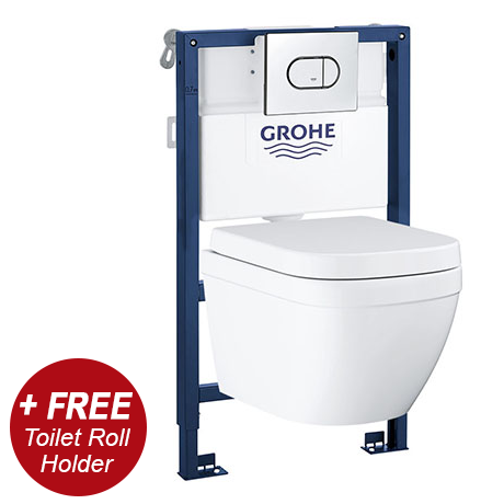 Grohe Solido 0.82m Frame / Euro Rimless Complete WC 5 in 1 Pack