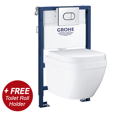 Grohe Solido 0.82m Frame / Euro Compact Rimless Complete WC 5 in 1 Pack