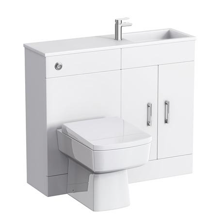 Slimline Combination Basin & Toilet Unit | White Gloss | Online Now