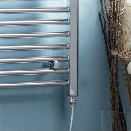 Diamond Straight Heated Electric Towel Rail - W500 x H800mm - Chrome at ...