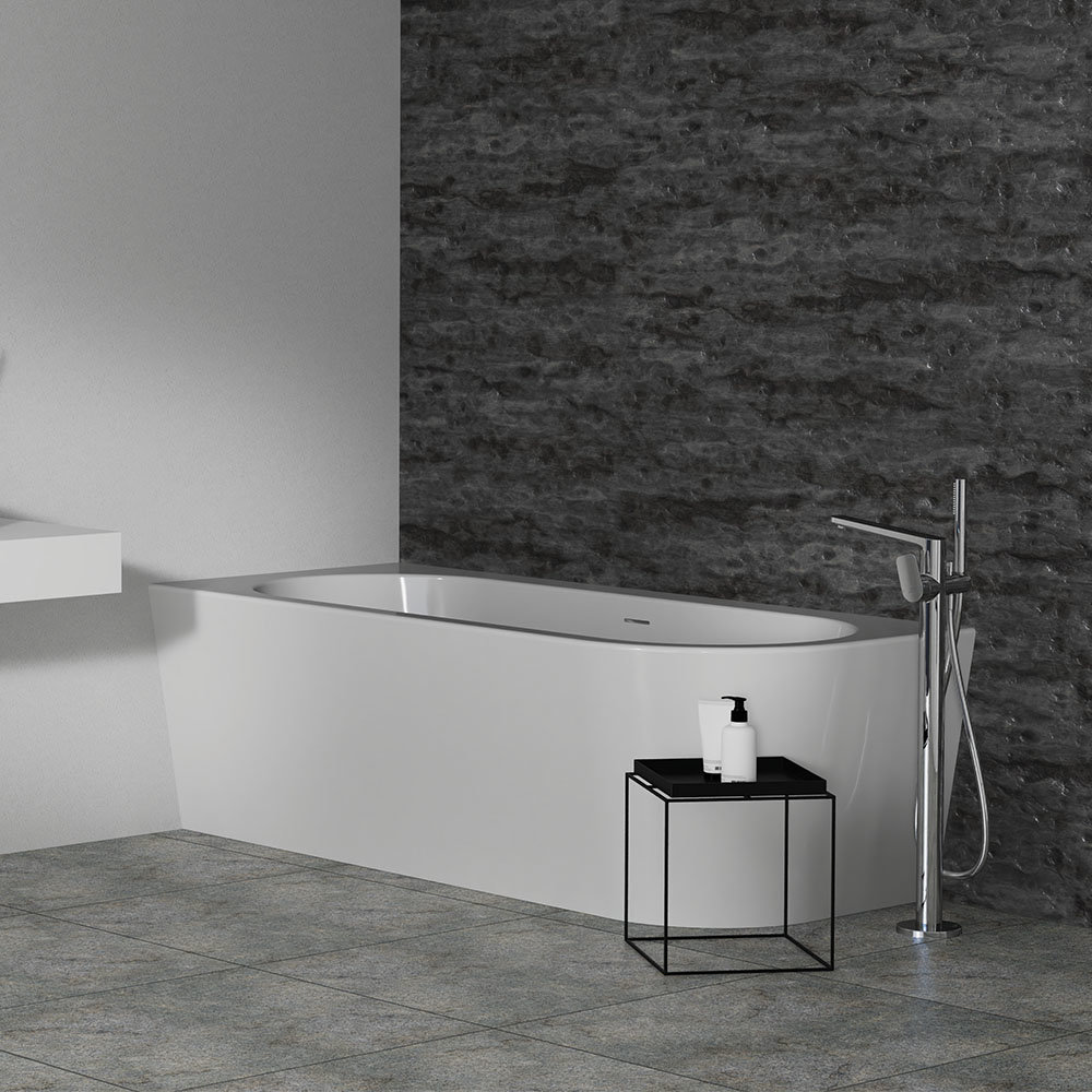 Ideal Standard Adapto 1800 x 800mm D-Shape Freestanding Bath with ...