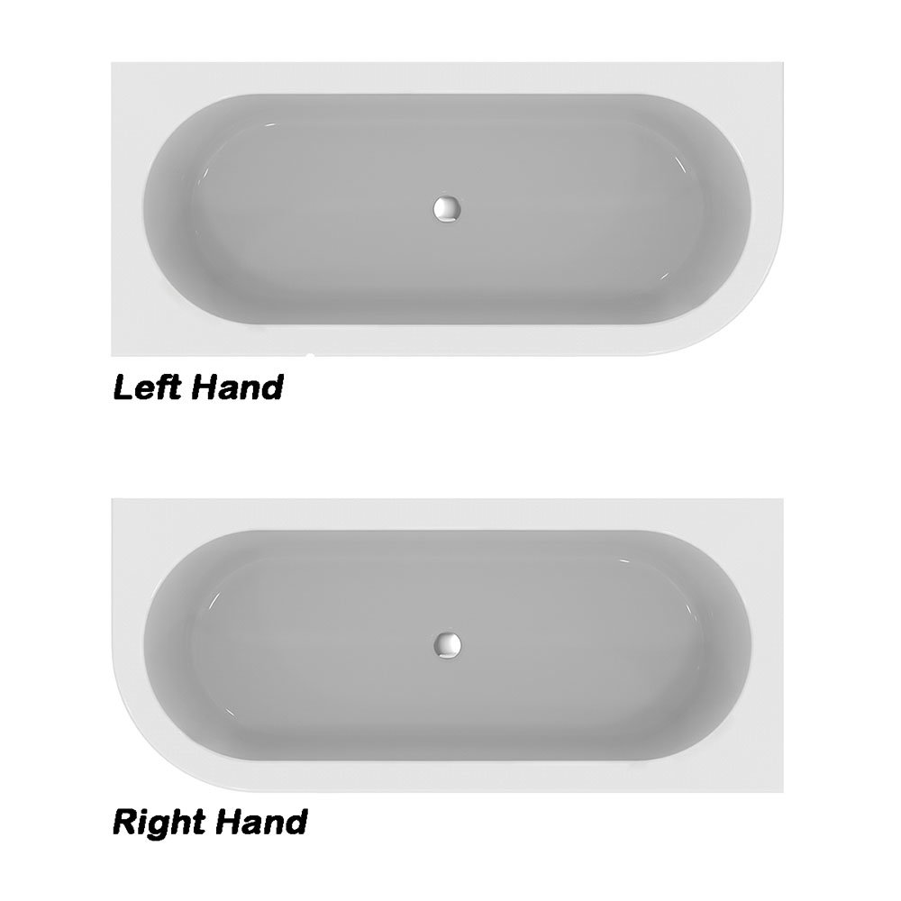 Ideal Standard Adapto 1800 x 800mm D-Shape Freestanding Bath with ...