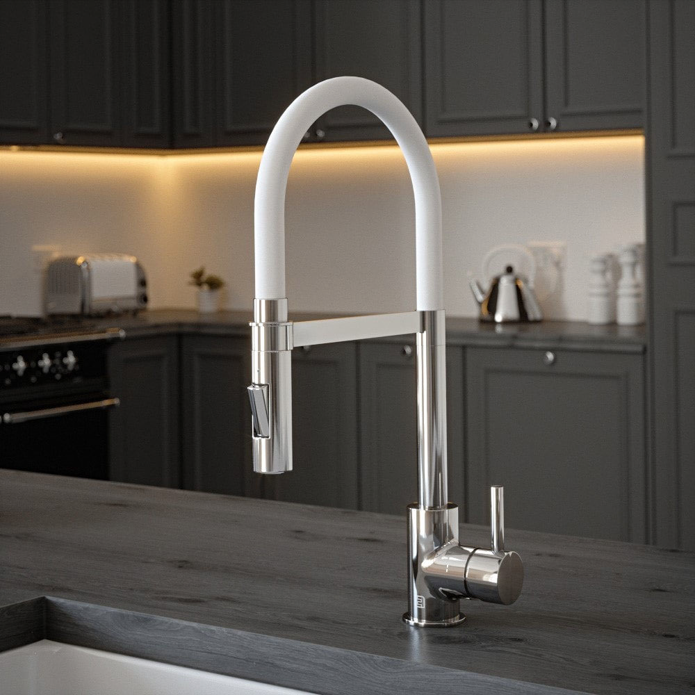 The Tap Factory Vibrance Tube Chrome Kitchen Tap with Spray Function