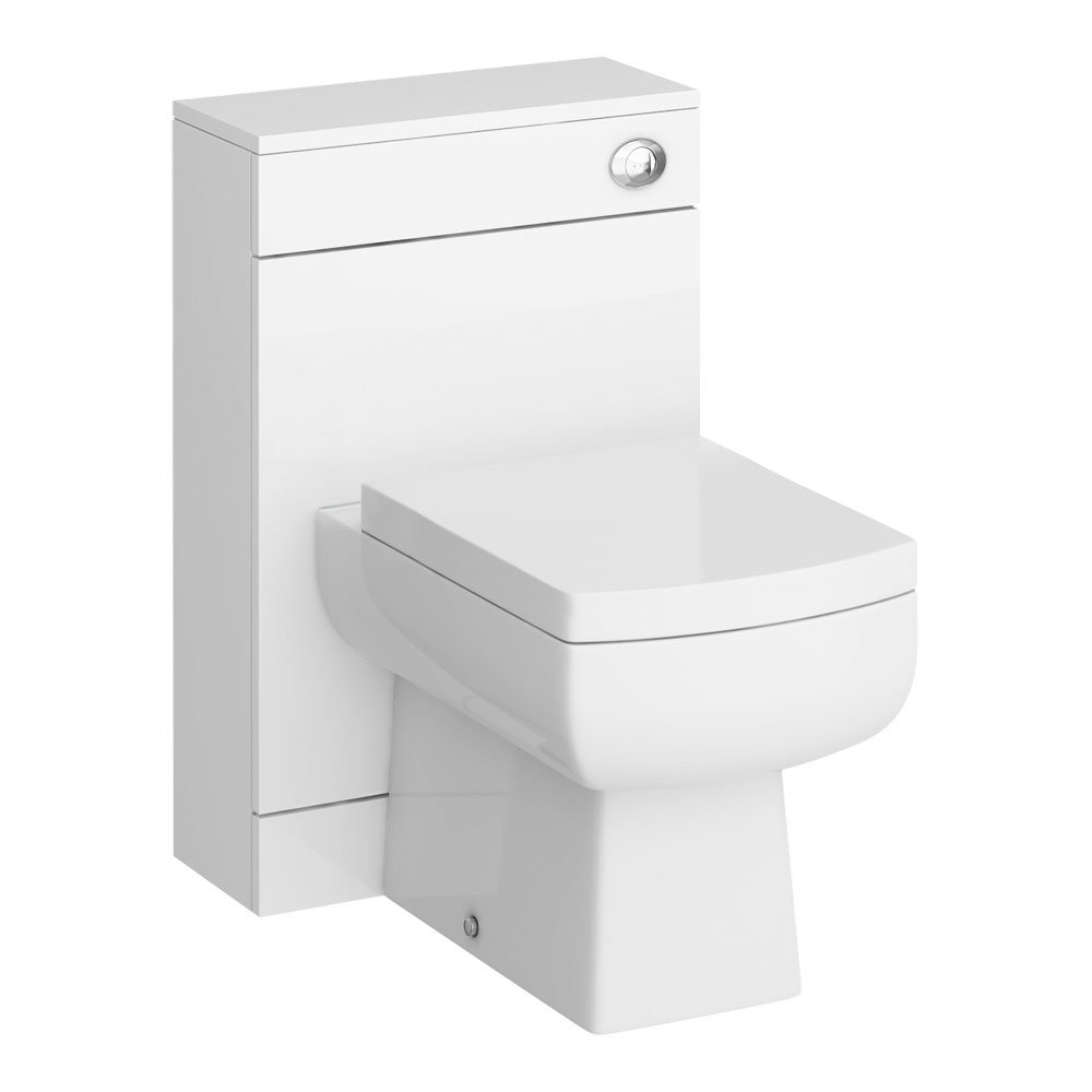 Toreno Gloss White WC Unit with Cistern + Slimline Soft Close Seat W500 ...