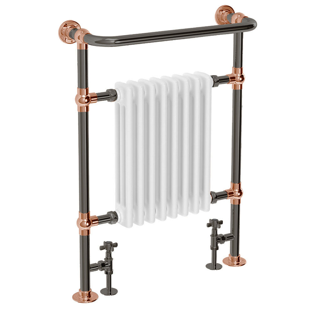Savoy Black Nickel & Copper Traditional Heated Towel Rail Radiator ...