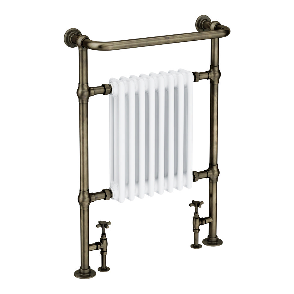 Savoy Old English Brass Traditional Heated Towel Rail Radiator ...