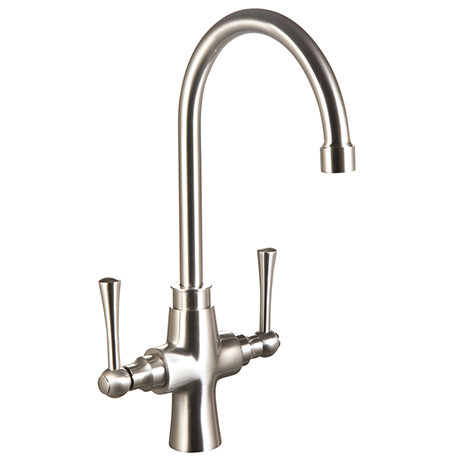 Trafalgar Brushed Nickel Dual Lever Kitchen Mixer Tap | Victorian ...