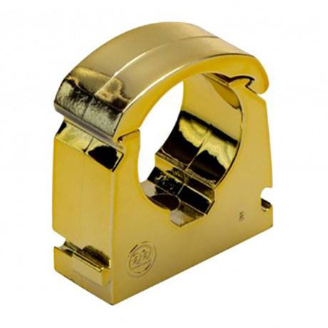 Talon 22mm Gold Effect Hinged Pipe Clips (Pack of 10)