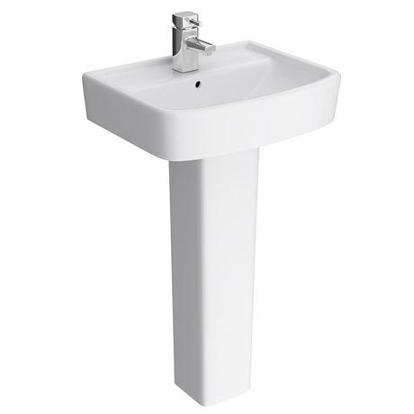 Turin Modern Square Basin With Full Pedestal | At Victorian Plumbing
