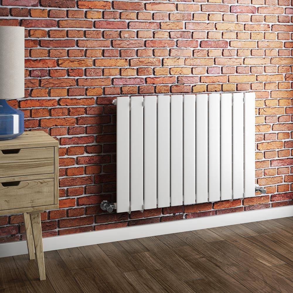 Single White Radiator - 600mm High | Victorian Plumbing