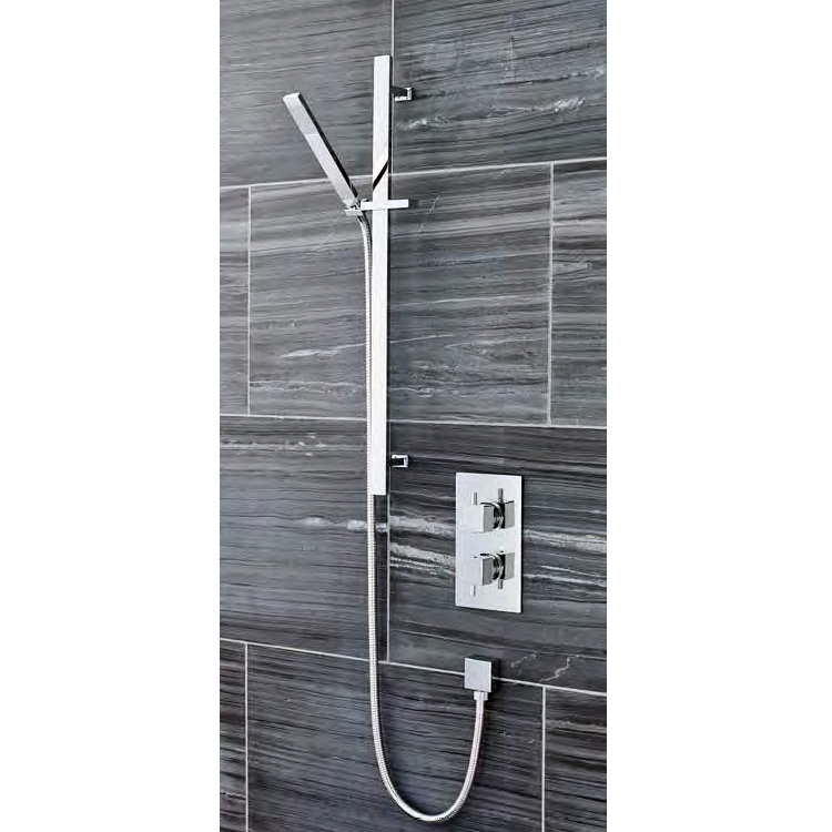 Ultra Pioneer Square Twin Concealed Shower Valve With Slide Rail Kit