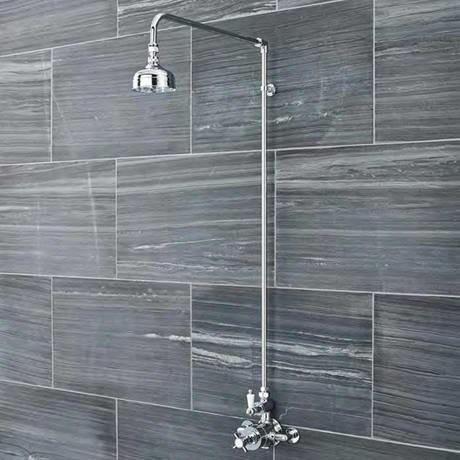 Ultra Traditional Shower Rigid Riser Kit with Swivel - Chrome at ...