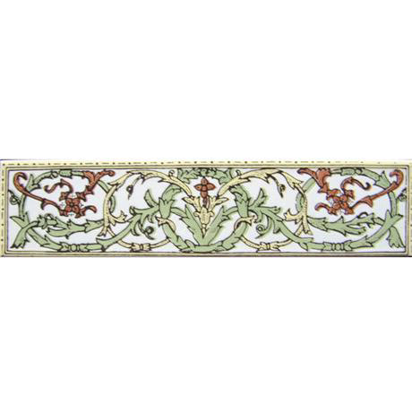 V&A - Baroque Decor Wall Tile - 152x36mm - VA90108 at Victorian Plumbing UK