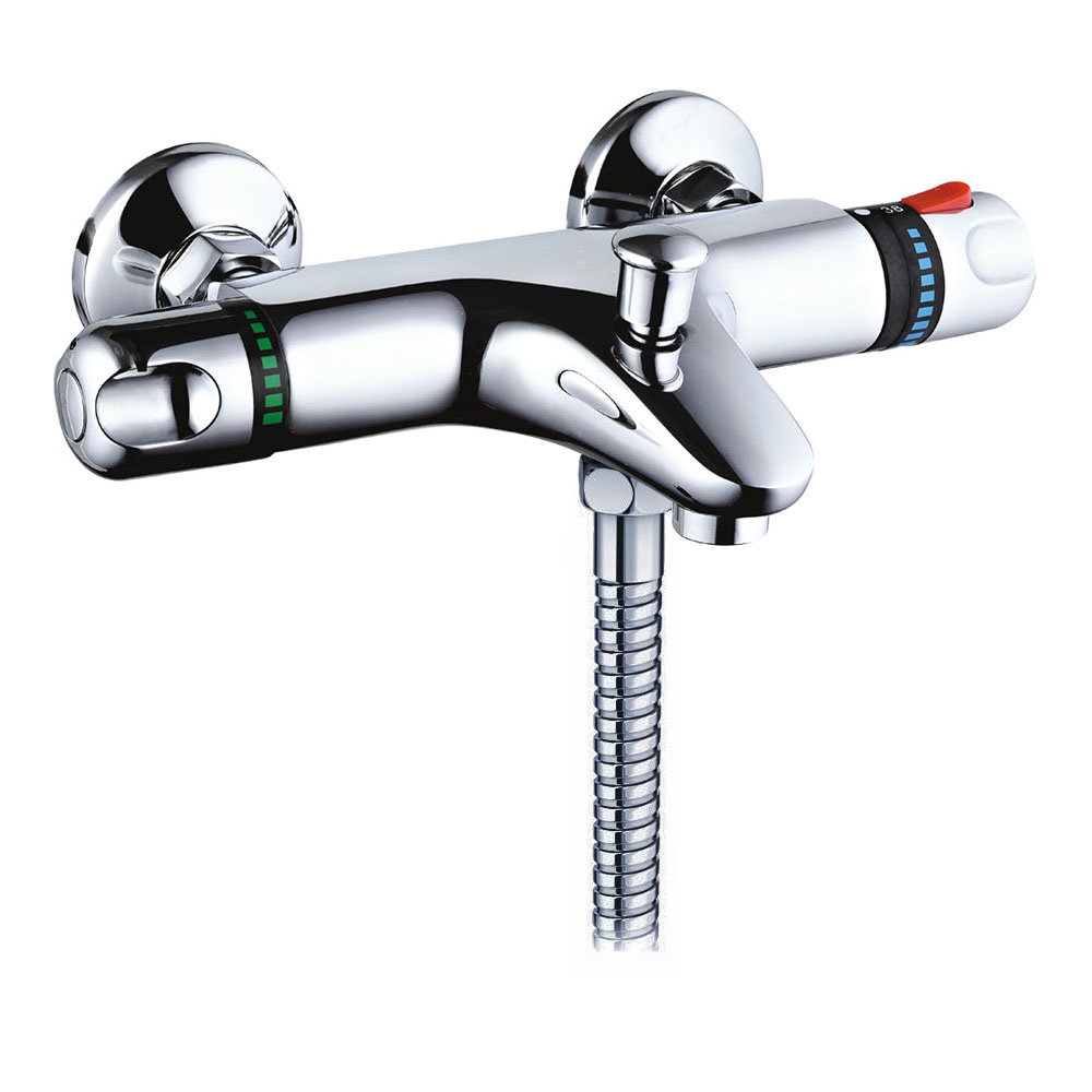 Nuie Wall Mounted Thermostatic Bath Shower Mixer Valve with Modern ...