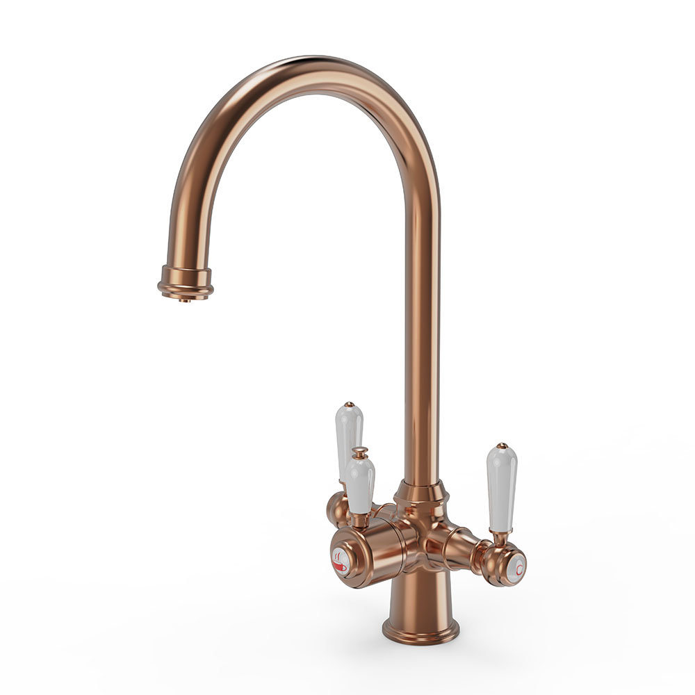 Bower Traditional 3-in-1 Boiling Water Tap - Cruciform Brushed Copper