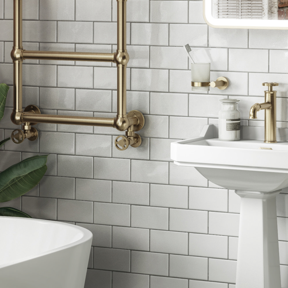 Rustic White Wall Tiles - 75 x 150mm | Victorian Plumbing