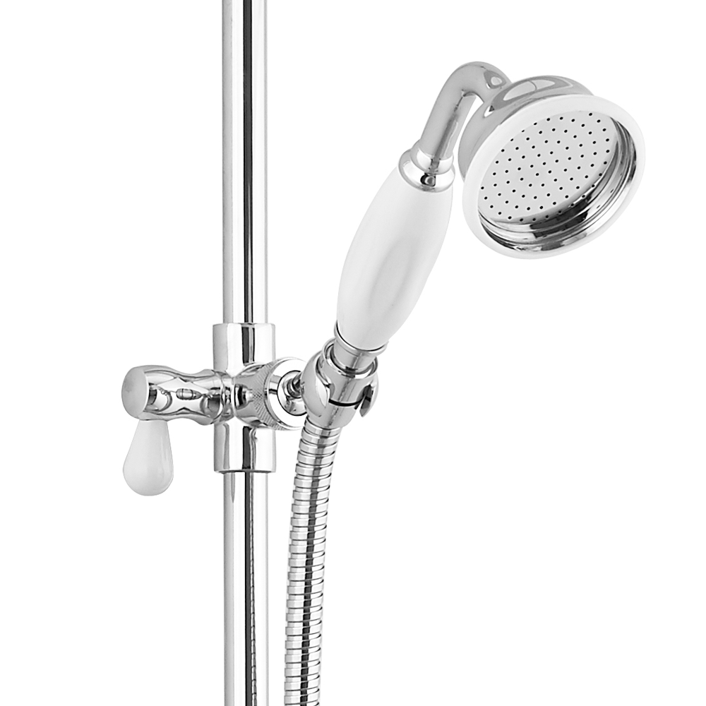 Victorian Grand Rigid Riser with 190mm Shower Head, Handshower and ...