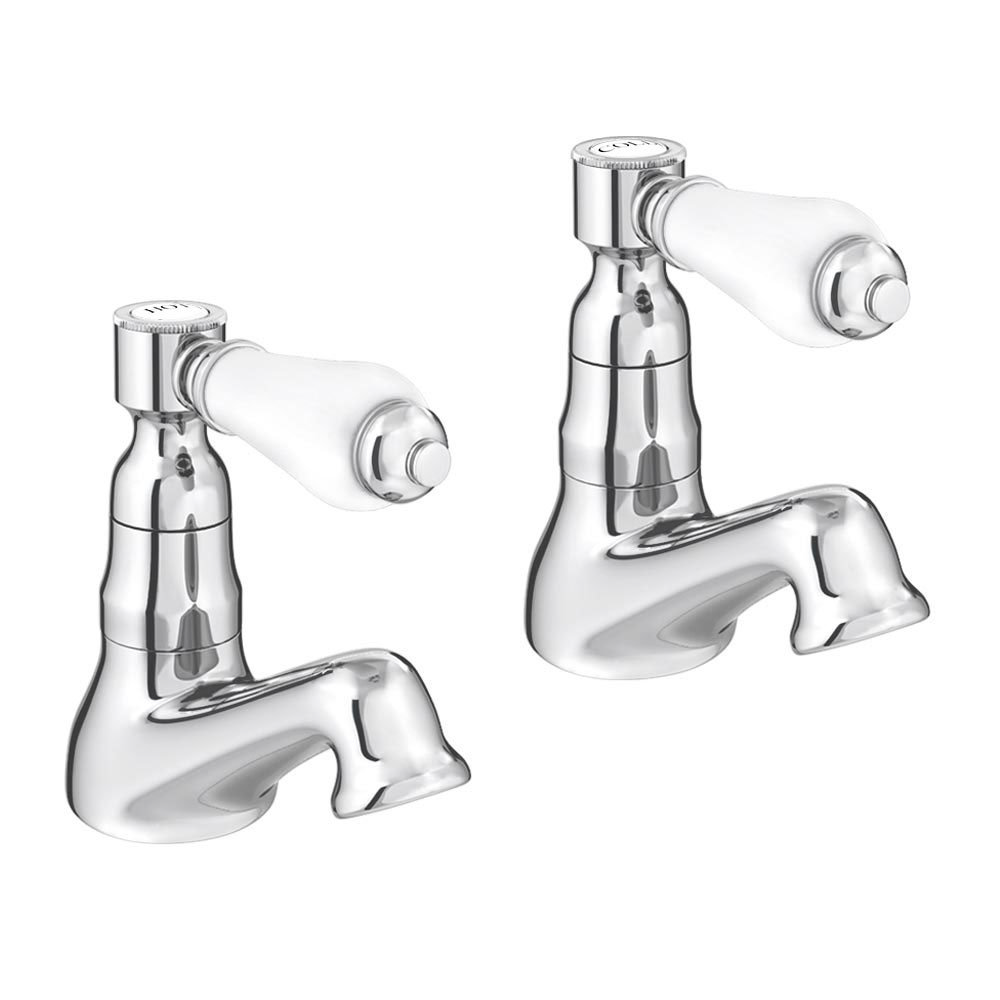 Lancaster Pair of Traditional Basin Taps at Victorian Plumbing UK