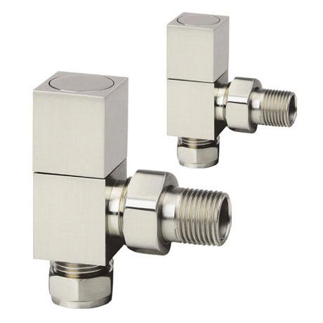 Reina Richmond Angled Radiator Valves | Brushed Chrome | Online Now