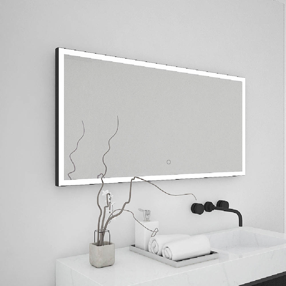 Venice Black 1000 x 700mm LED Illuminated Mirror with Demister Pad