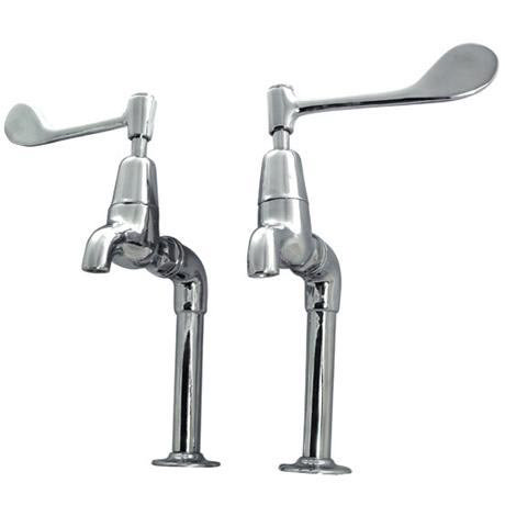 Original Polished Chrome Lever Kitchen Bib Taps on Stand Pipes at ...
